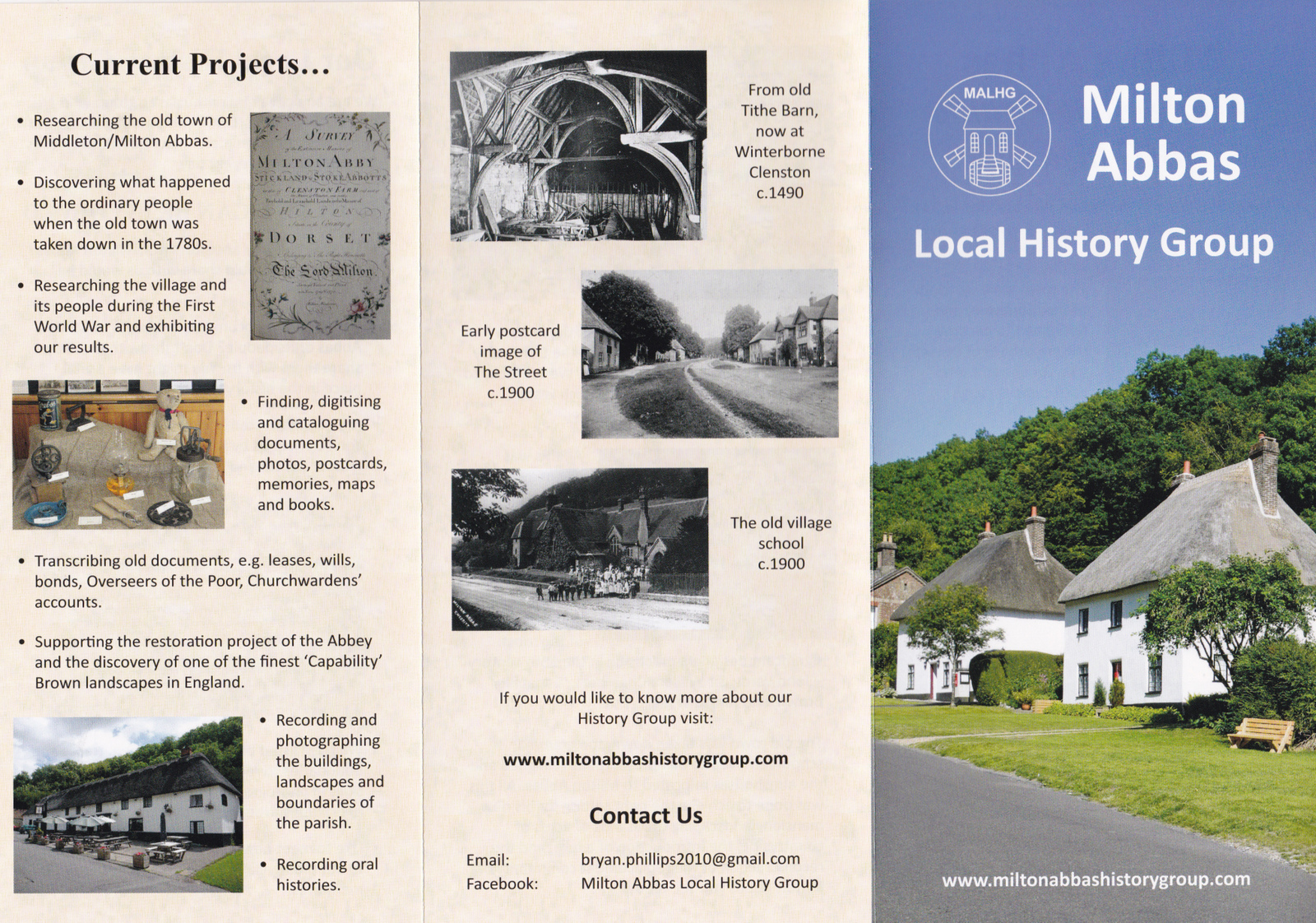 Promotion Leaflet | Milton Abbas Local History Group, Dorset, UK