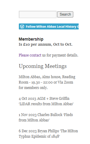 Milton Abbas Local History Group meetings | Milton Abbas Local History ...